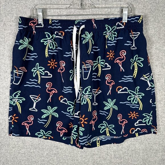 chubbies | Swim | Chubbies Mens Swim Trunks 2xl Blue Neon Flamingo ...